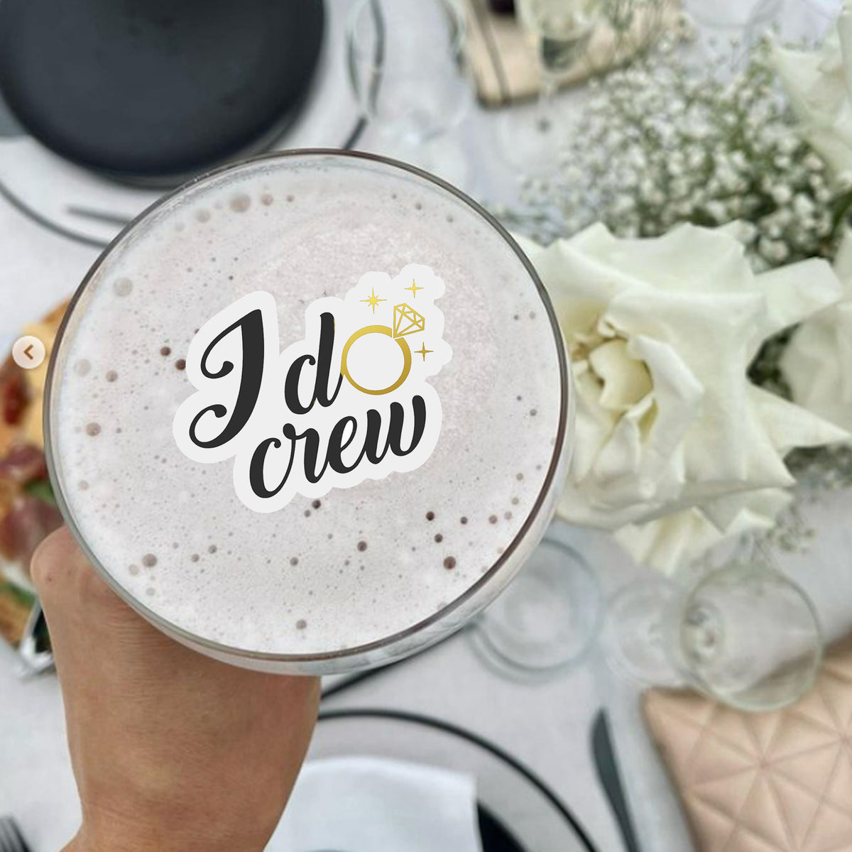 I Do Crew Wedding Hens Custom Cutout Edible Cocktail Drink Toppers ...