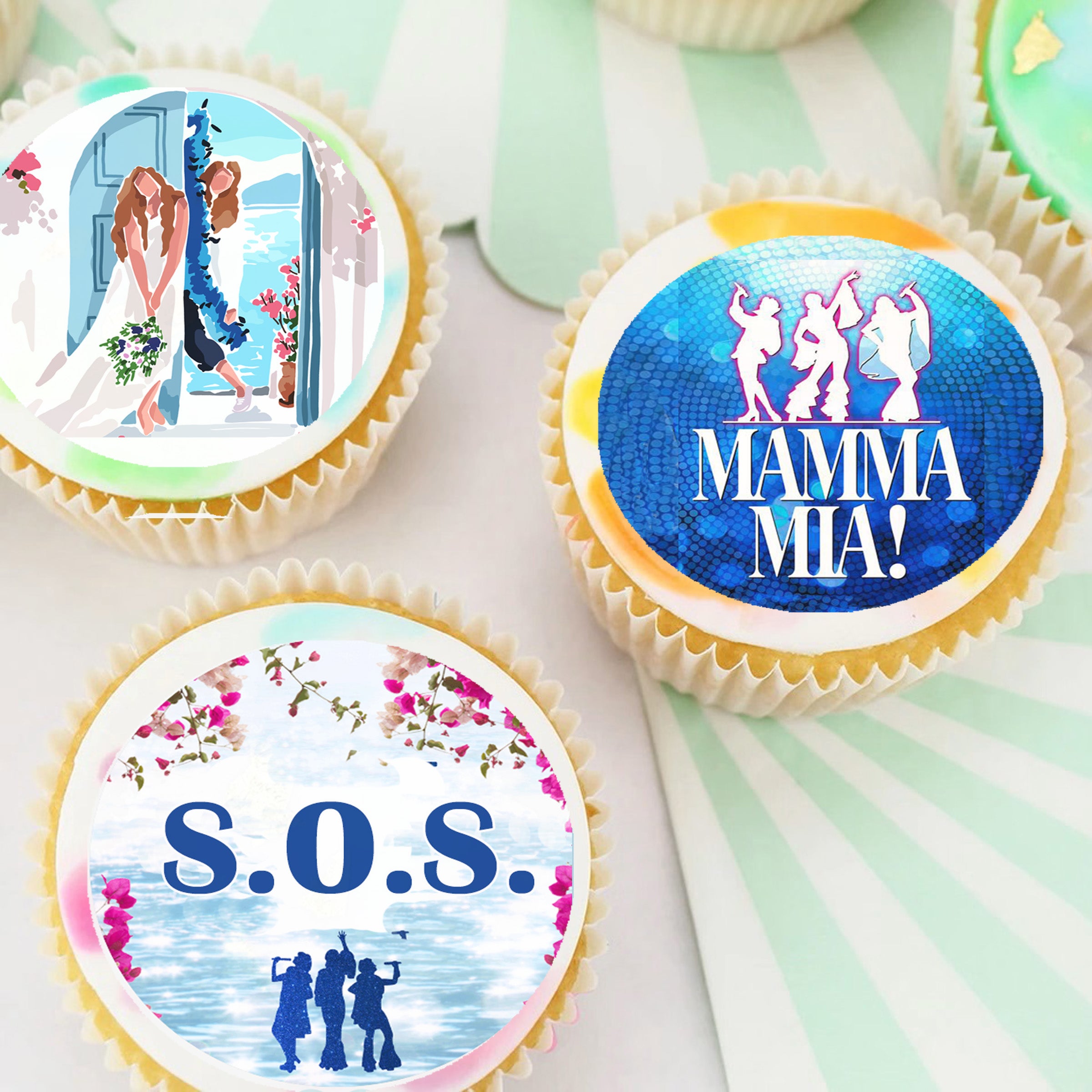 Mamma Mia Abba Pre-cut Edible Cupcake or Cookie Toppers – Deezee Designs
