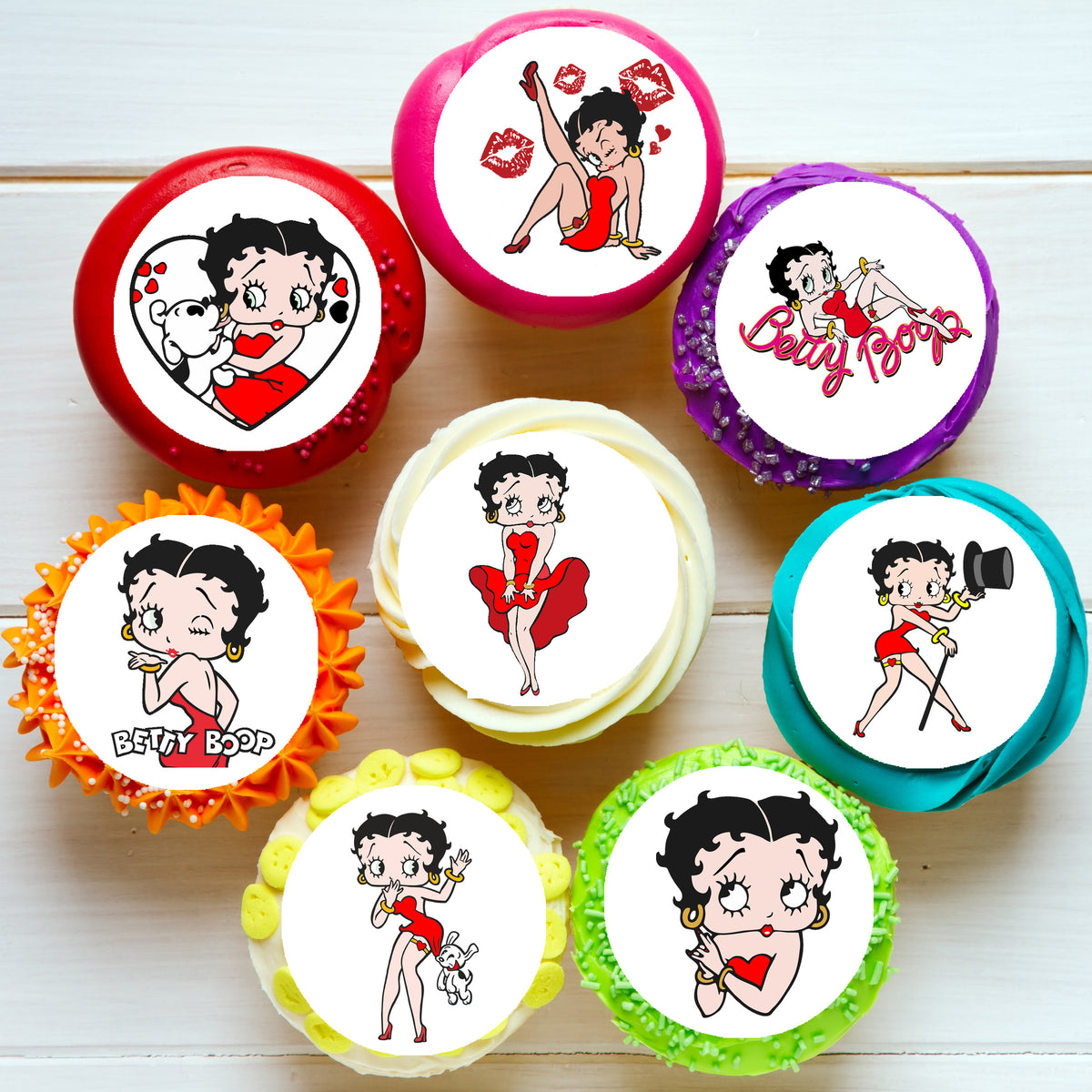 Betty Boop Pre-cut Edible Cupcake or Cookie Toppers – Deezee Designs