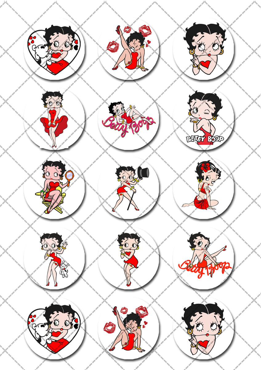 Betty Boop Pre-cut Edible Cupcake or Cookie Toppers – Deezee Designs