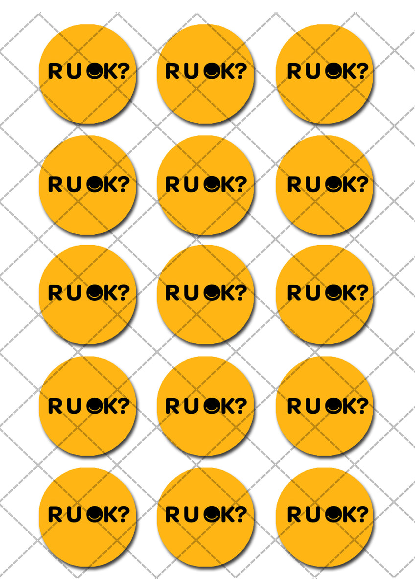 RUOK Pre-cut Edible Icing Cupcake or Cookie Toppers – Deezee Designs