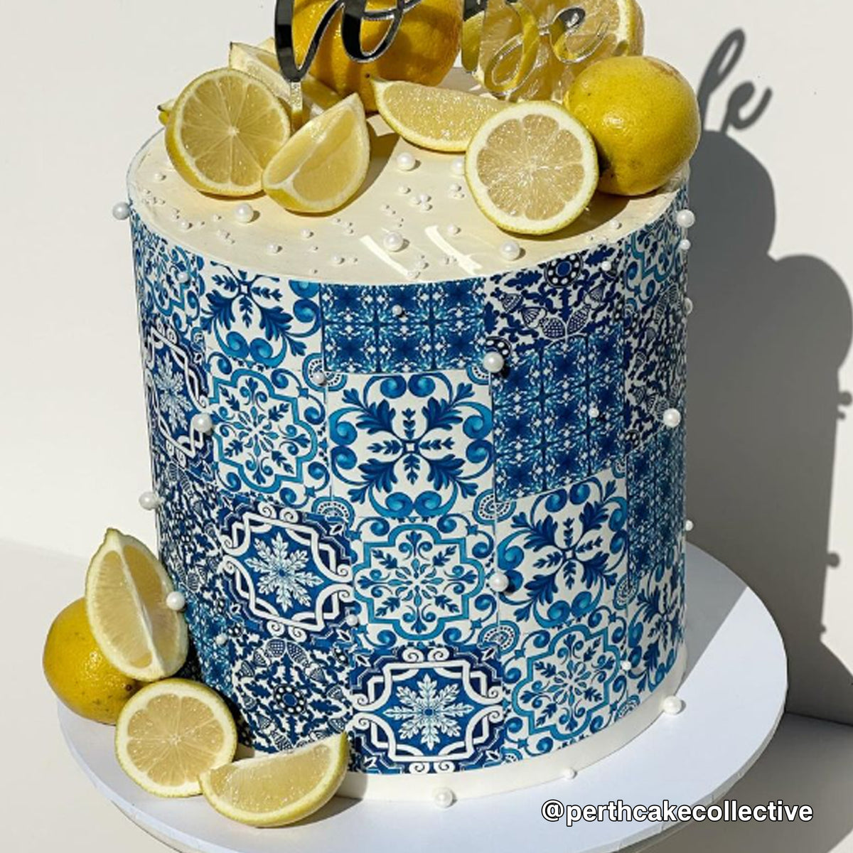 Amalfi Blue Tile Pattern Edible Icing Cake Wrap – Deezee Designs