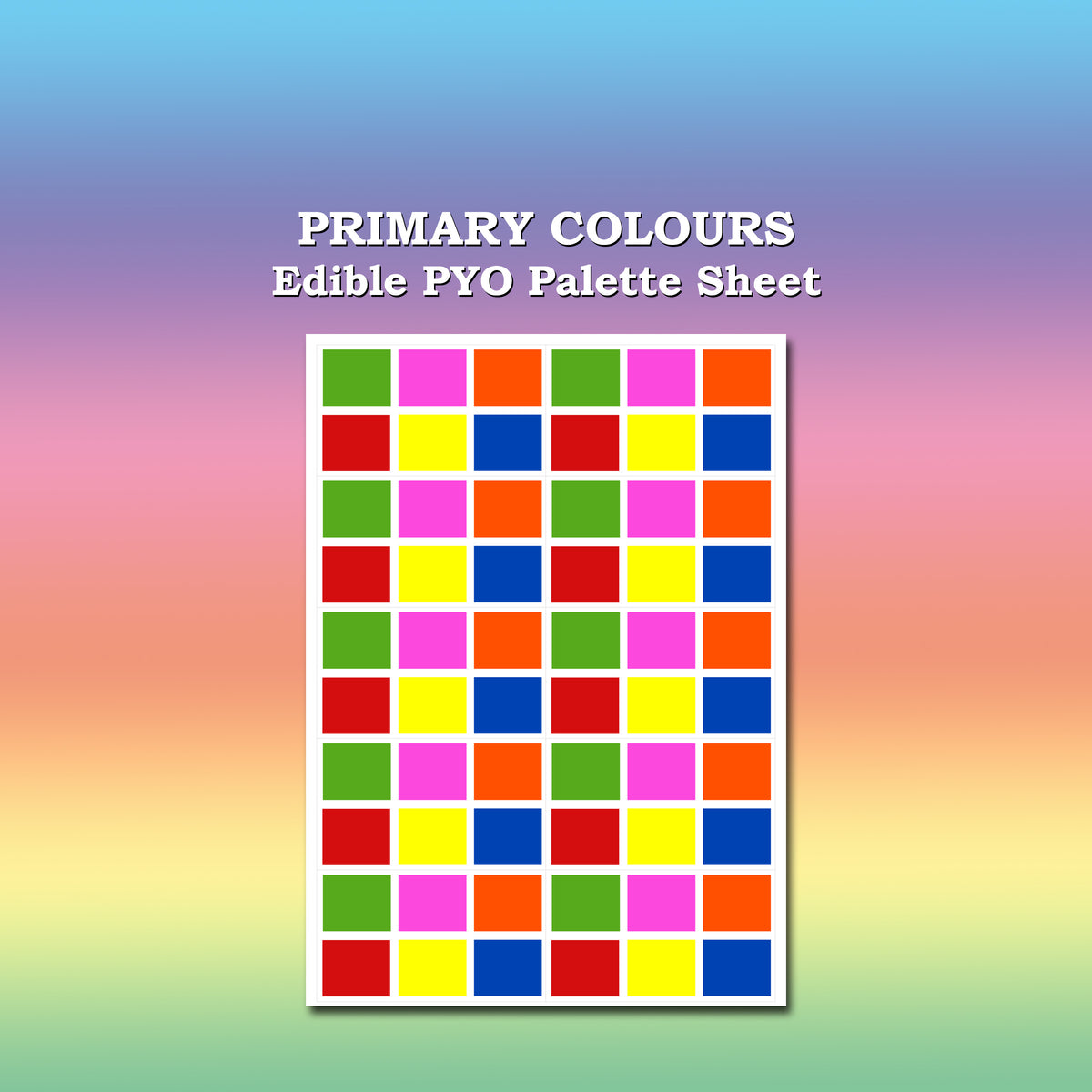 Paint Your Own PYO Edible Primary Palettes for Cookies - Sheet of 10 U ...