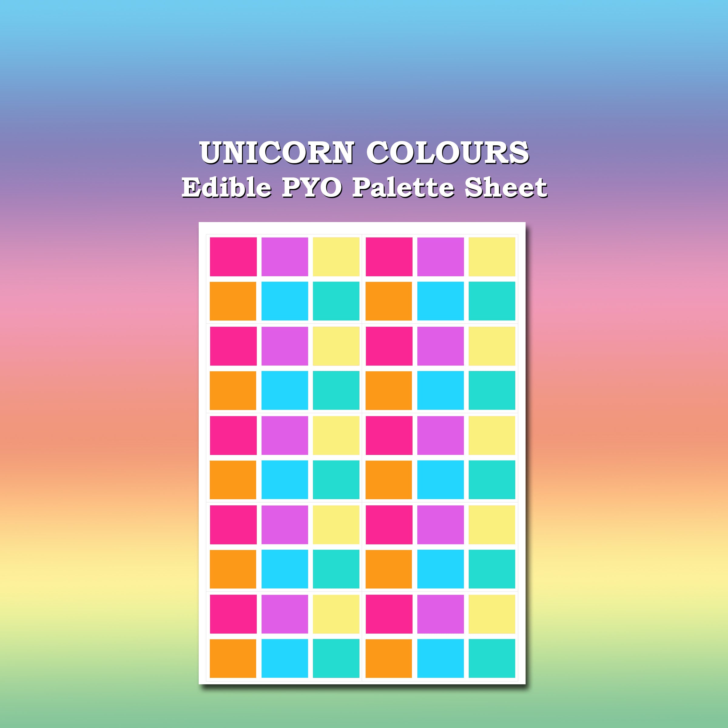 Paint Your Own PYO Edible Unicorn Palettes for Cookies - Sheet of 10 U ...