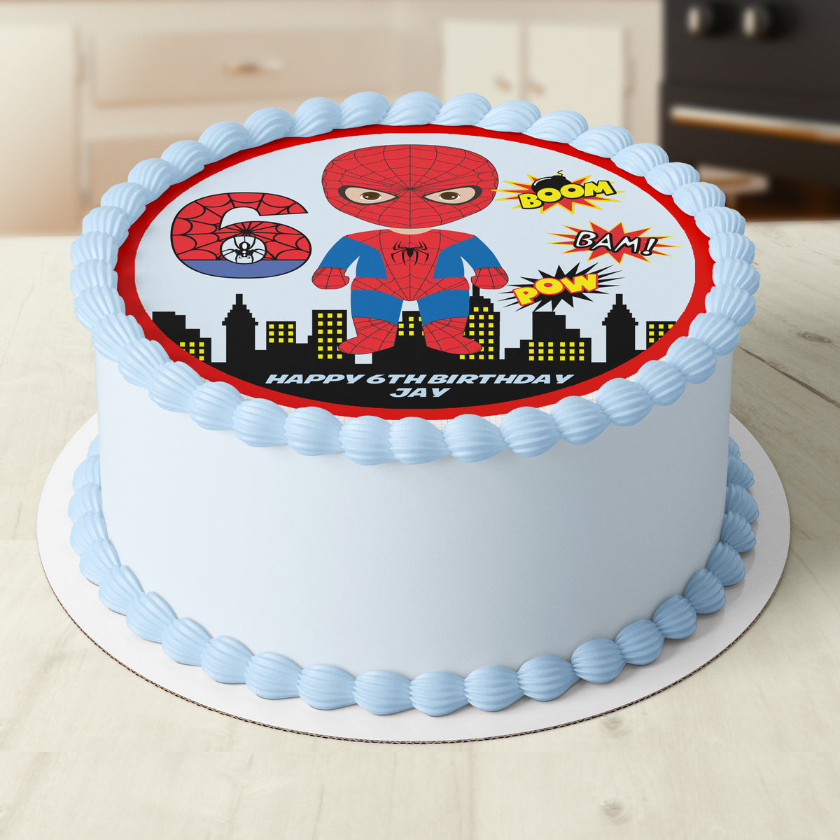 Spiderman Round Edible Cake Topper – Deezee Designs