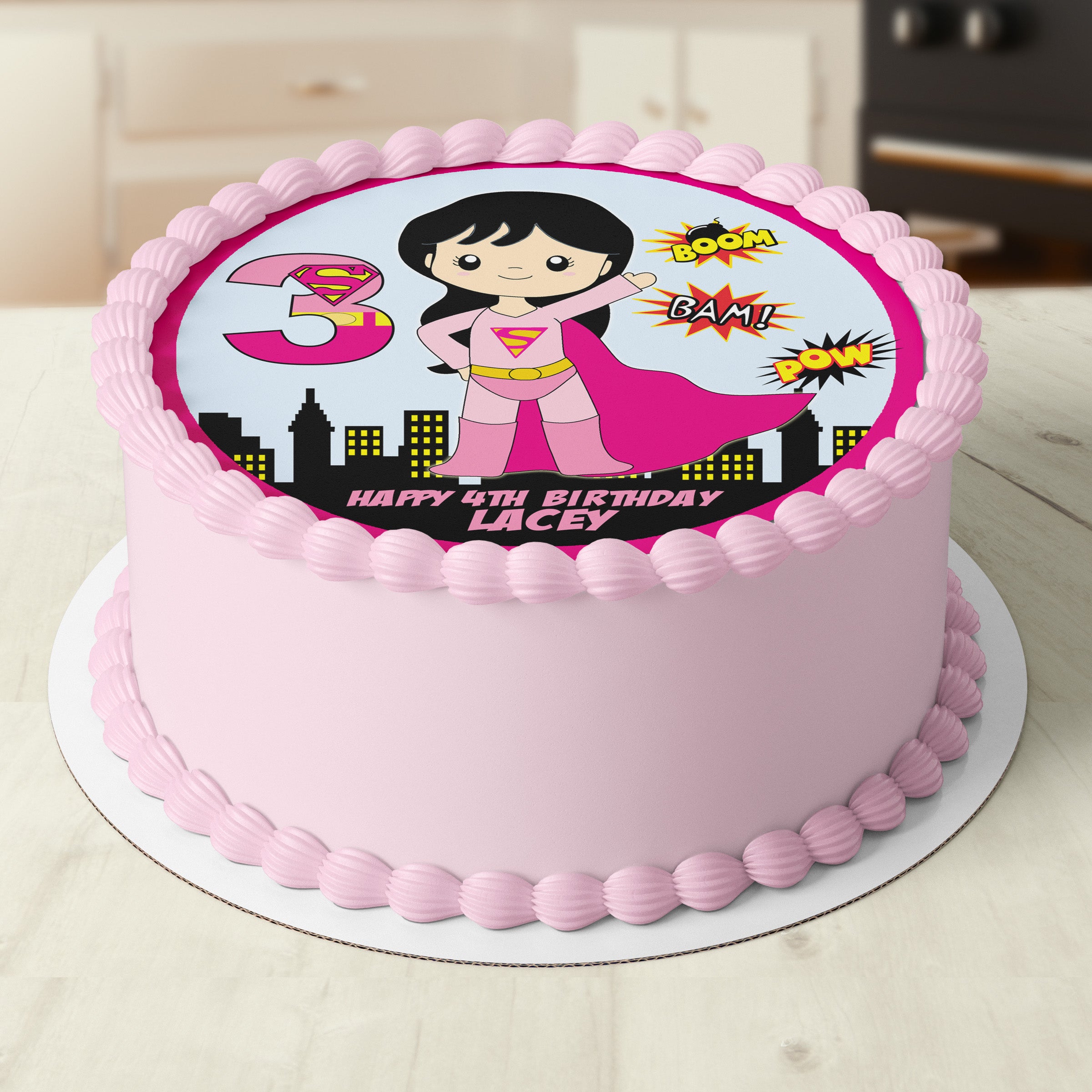 Supergirl Pre-cut Round Edible Icing Cake Topper – Deezee Designs