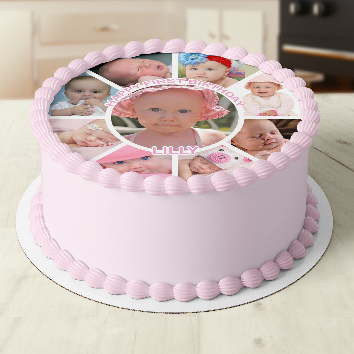 Photo Collage Pre-cut Round Edible Cake Topper – Deezee Designs