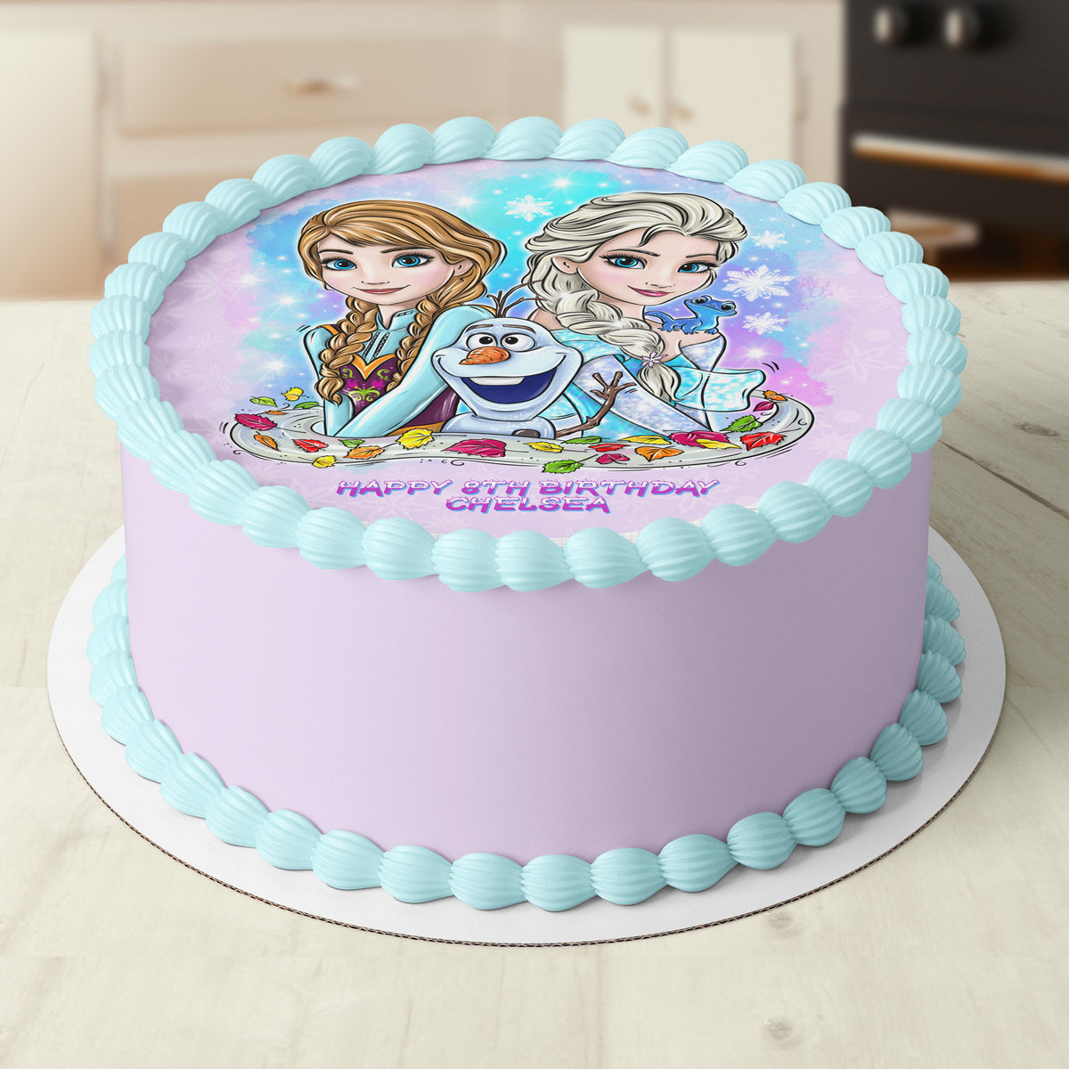 Frozen Anna Elsa Pre-cut Round Edible Cake Toppers in Mandurah and ...