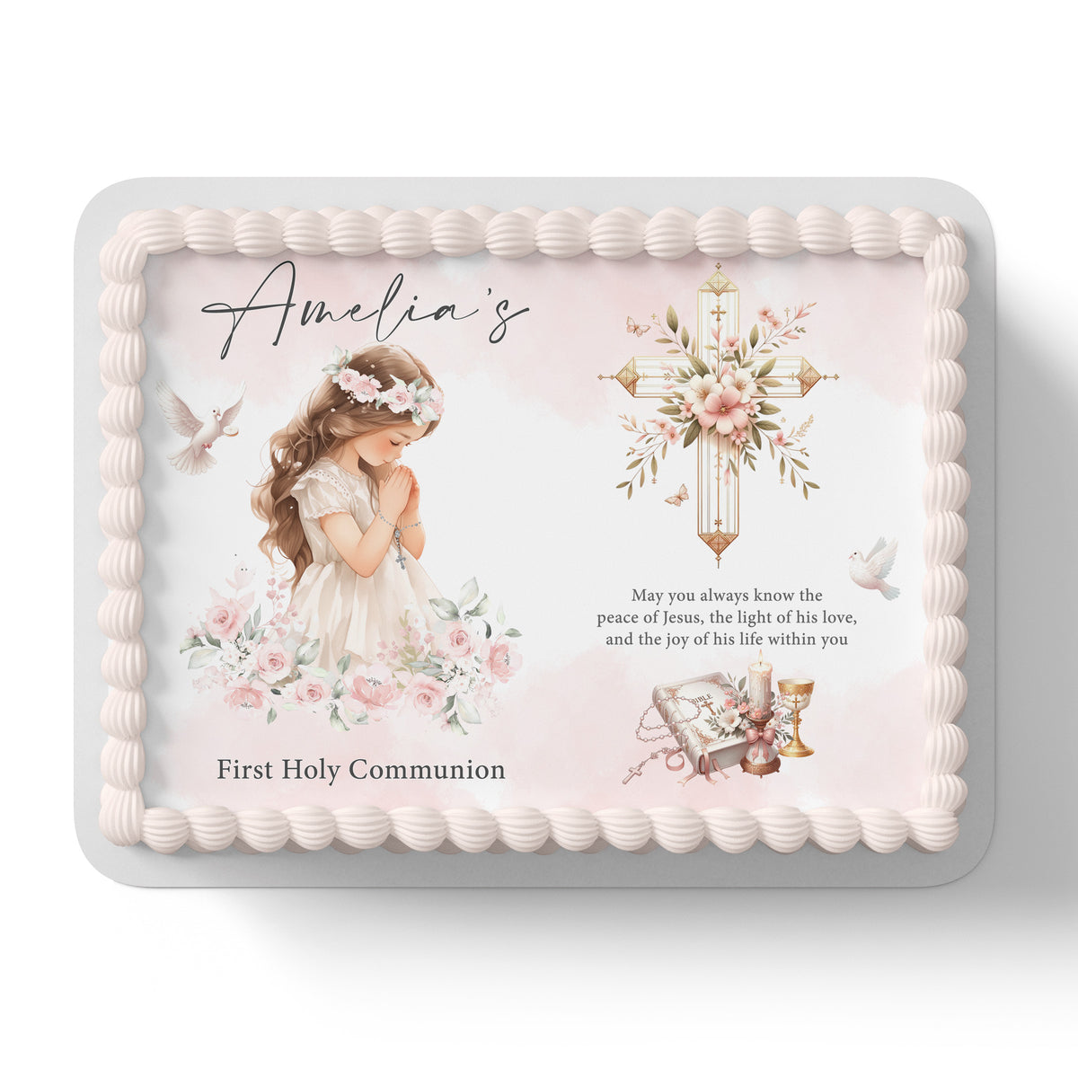 First Holy Communion Edible Icing Cake Topper – Deezee Designs