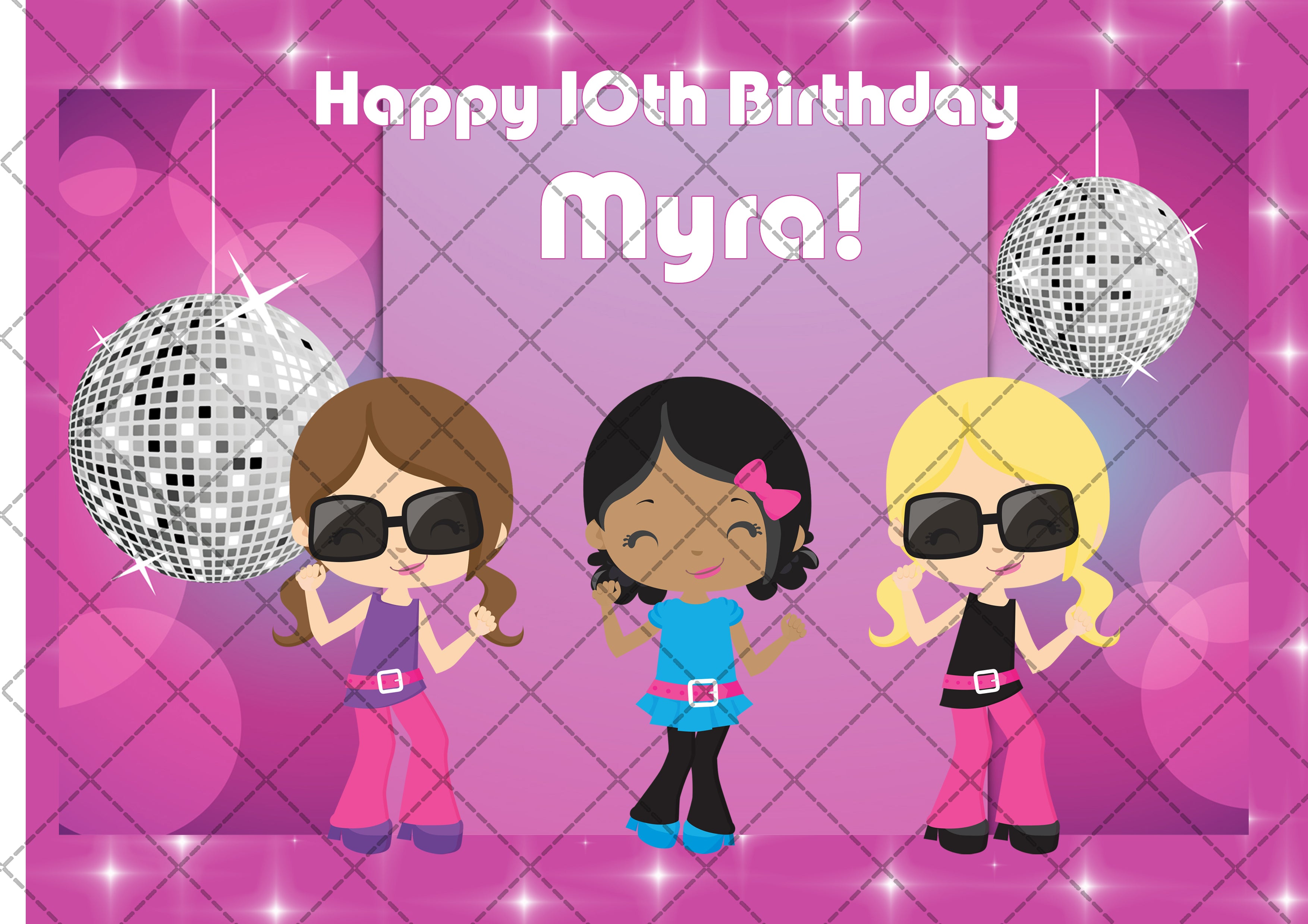 Disco Dance Rectangle Edible Icing Cake Topper – Deezee Designs