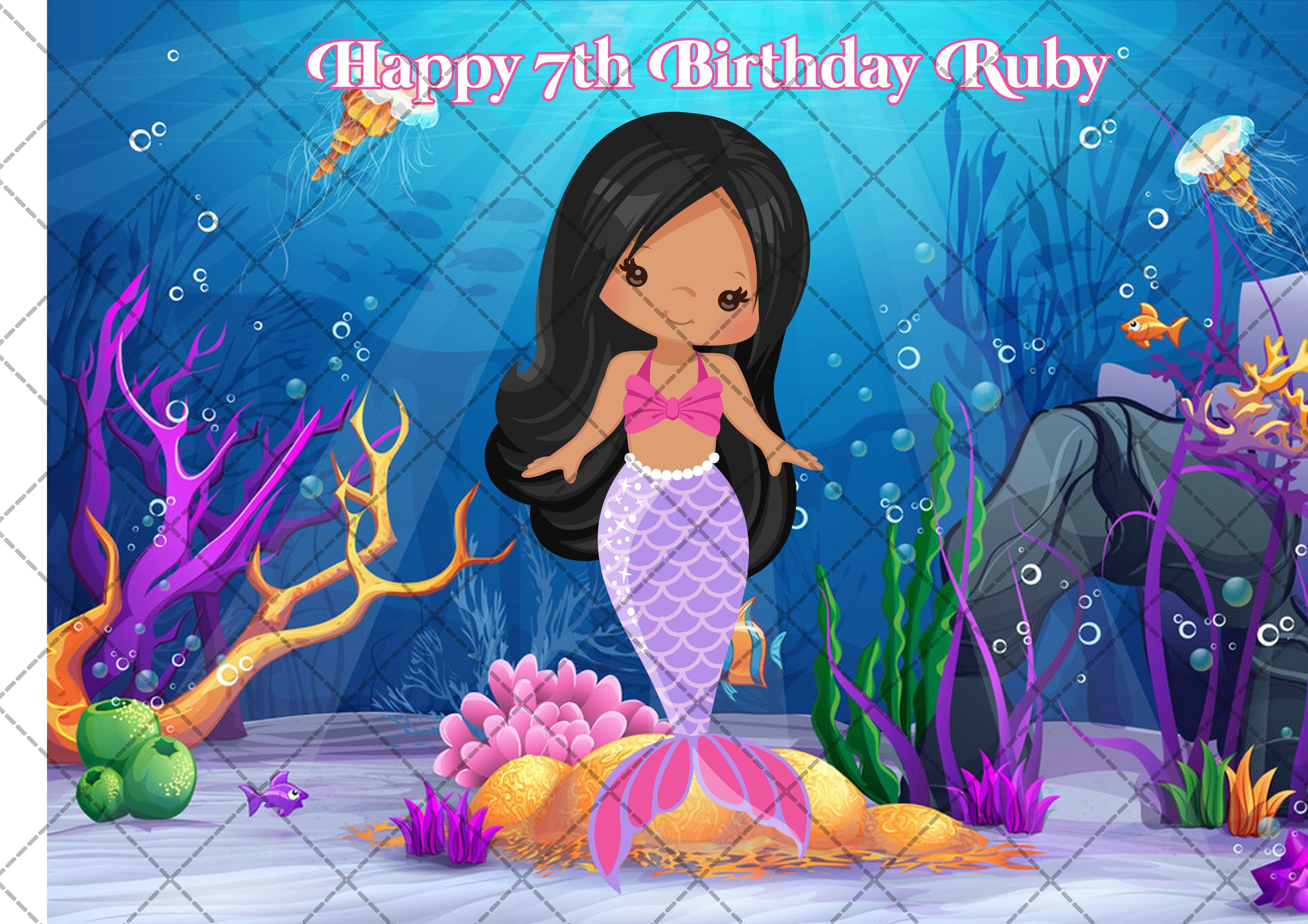 Mermaid Under The Sea Edible Icing Cake Topper – Deezee Designs
