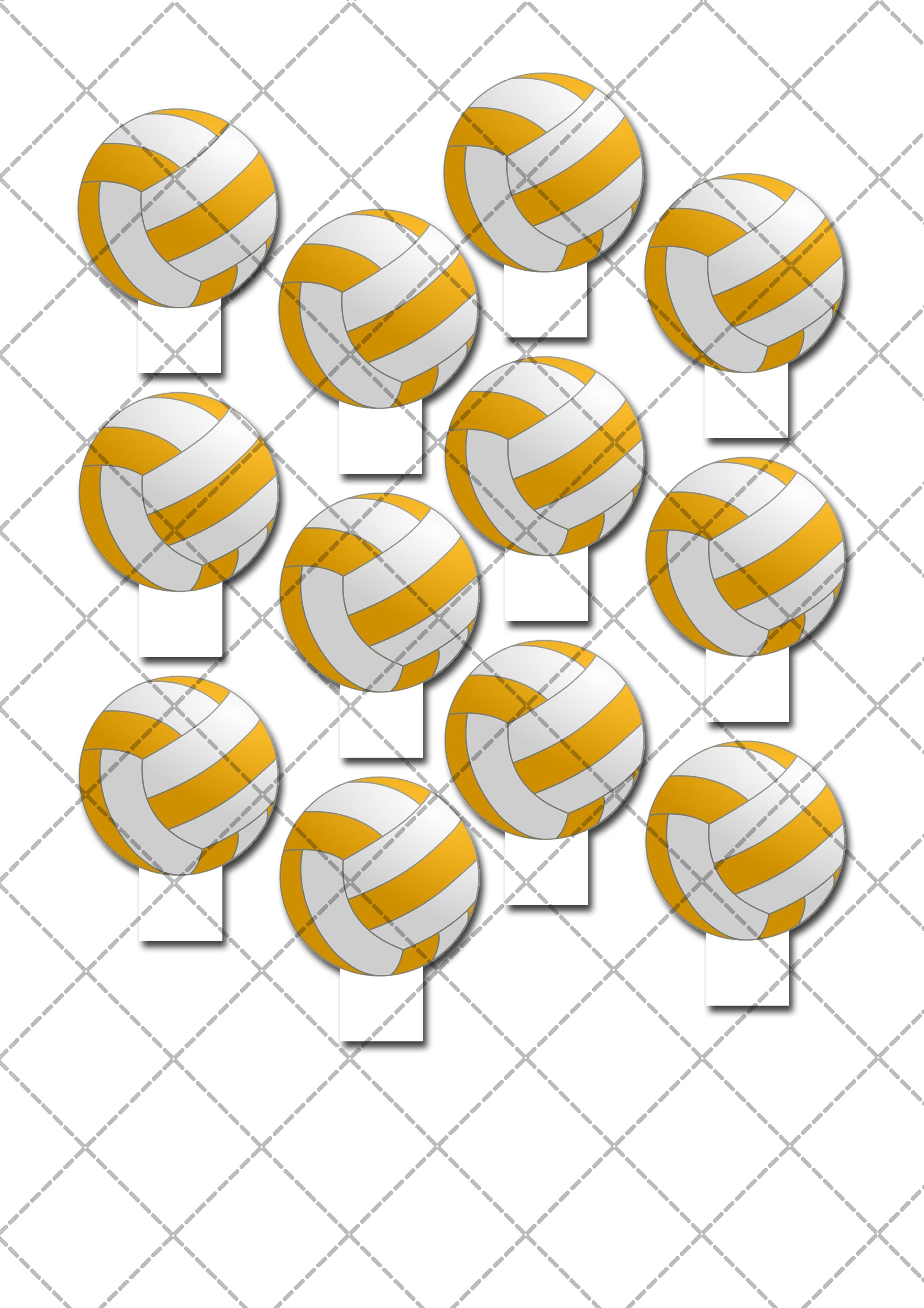 Netball Sports Pre-cut Edible Stand Up Wafer Card Cupcake Toppers ...