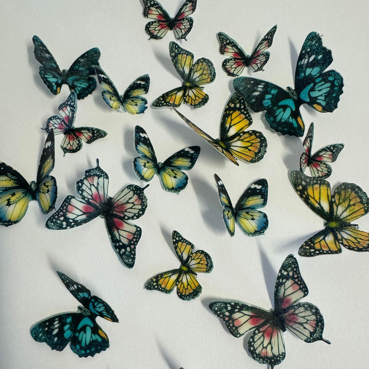 Mixed Coloured Pre-cut Edible Wafer Butterflies Shades of Blue ...