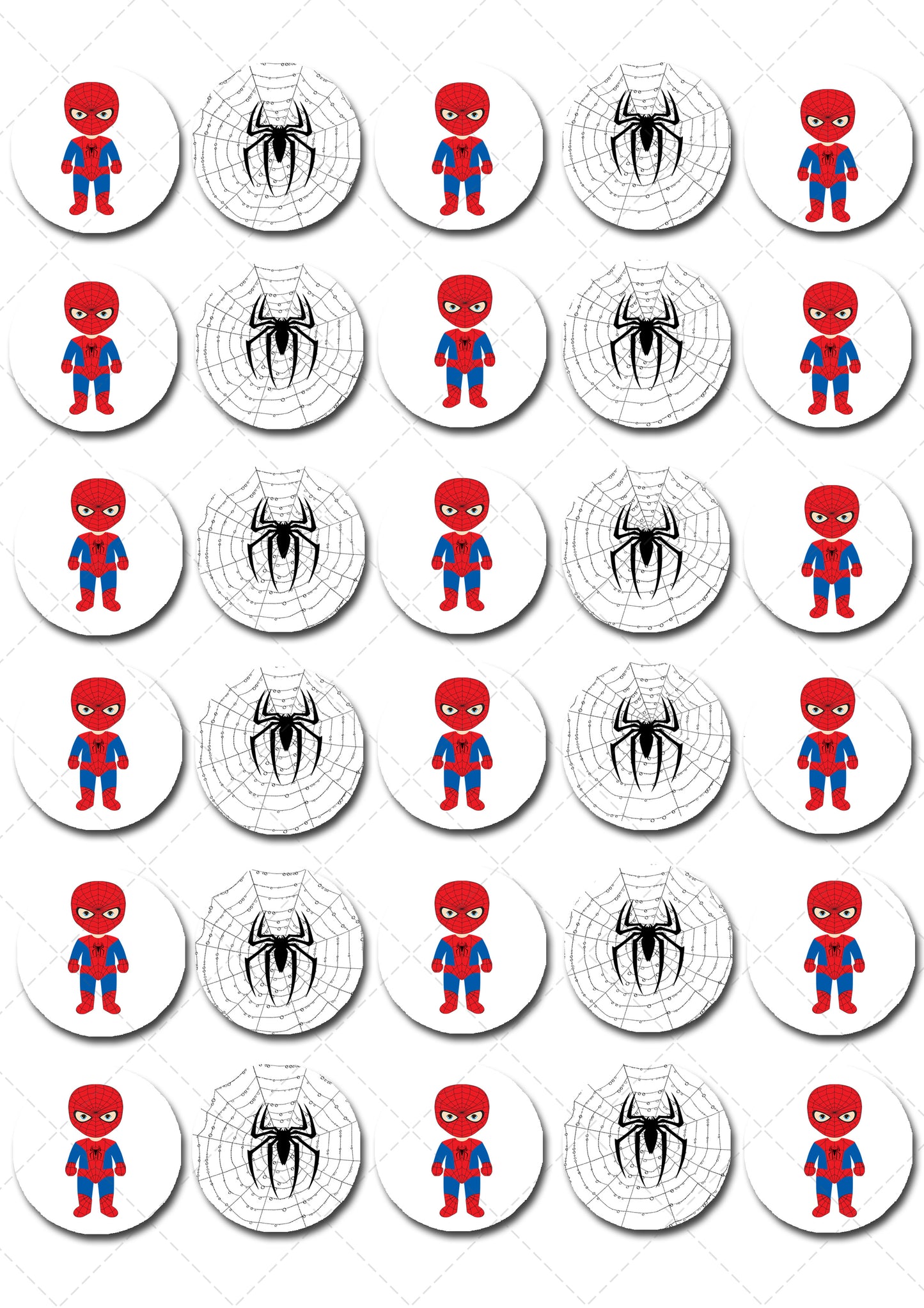 Spiderman Superhero Pre-cut Mini Edible Cupcake or Cookie Toppers ...