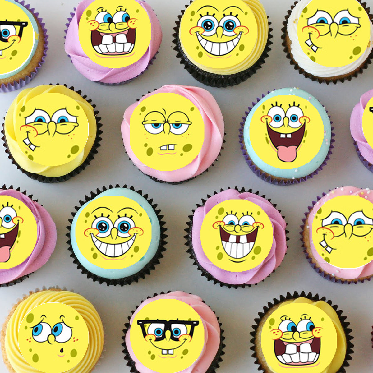 Spongebob Squarepants Pre-cut Mini Edible Cupcake or Cookie Toppers ...