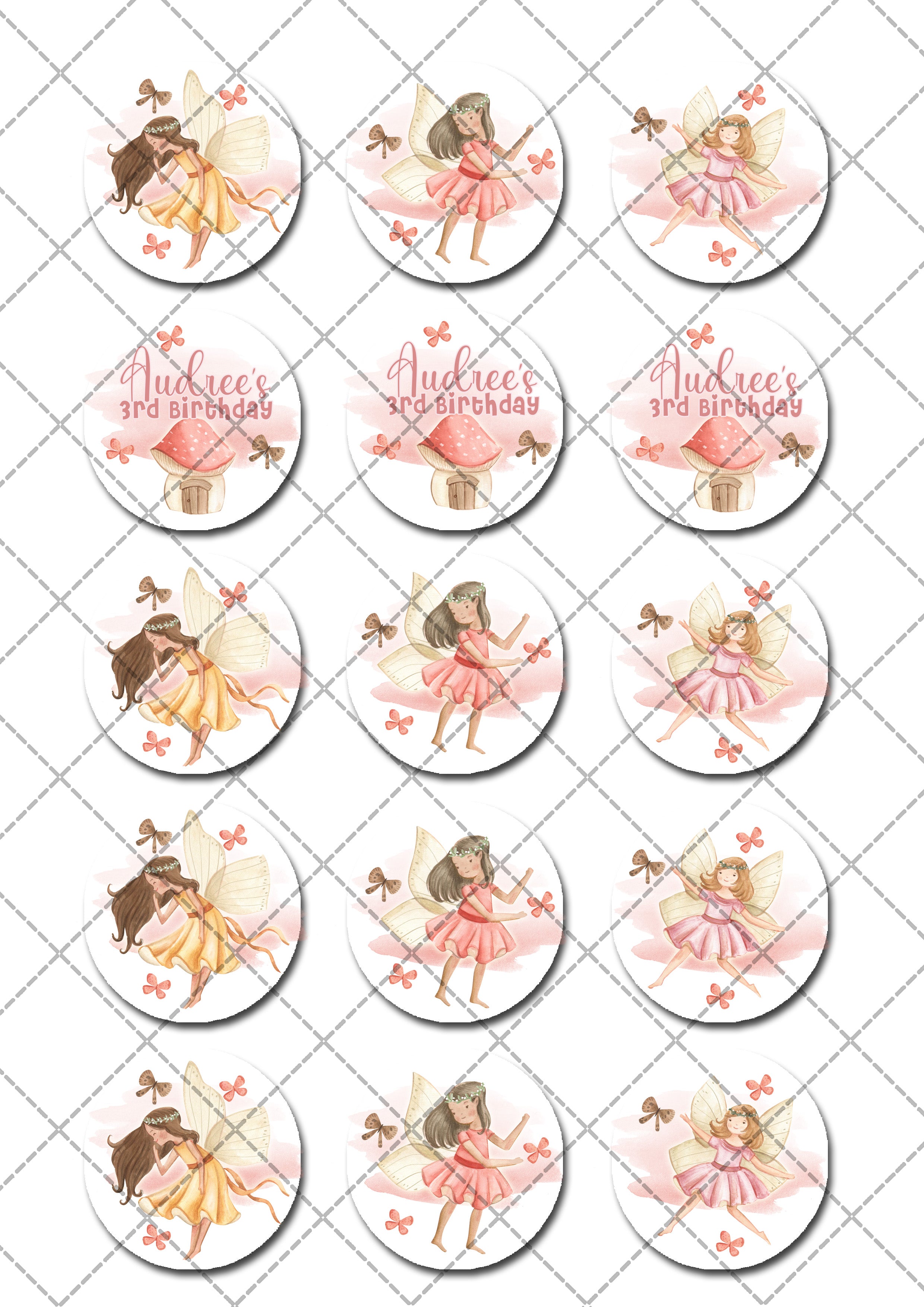 Cute Fairies Fairy Edible Icing Cupcake Toppers And Cookie Toppers In