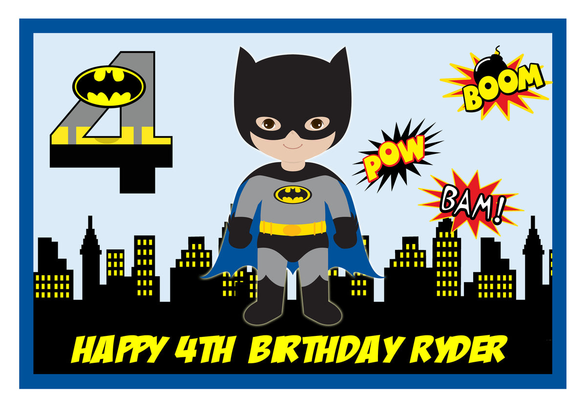 Batman Rectangle Edible Cake Topper – Deezee Designs