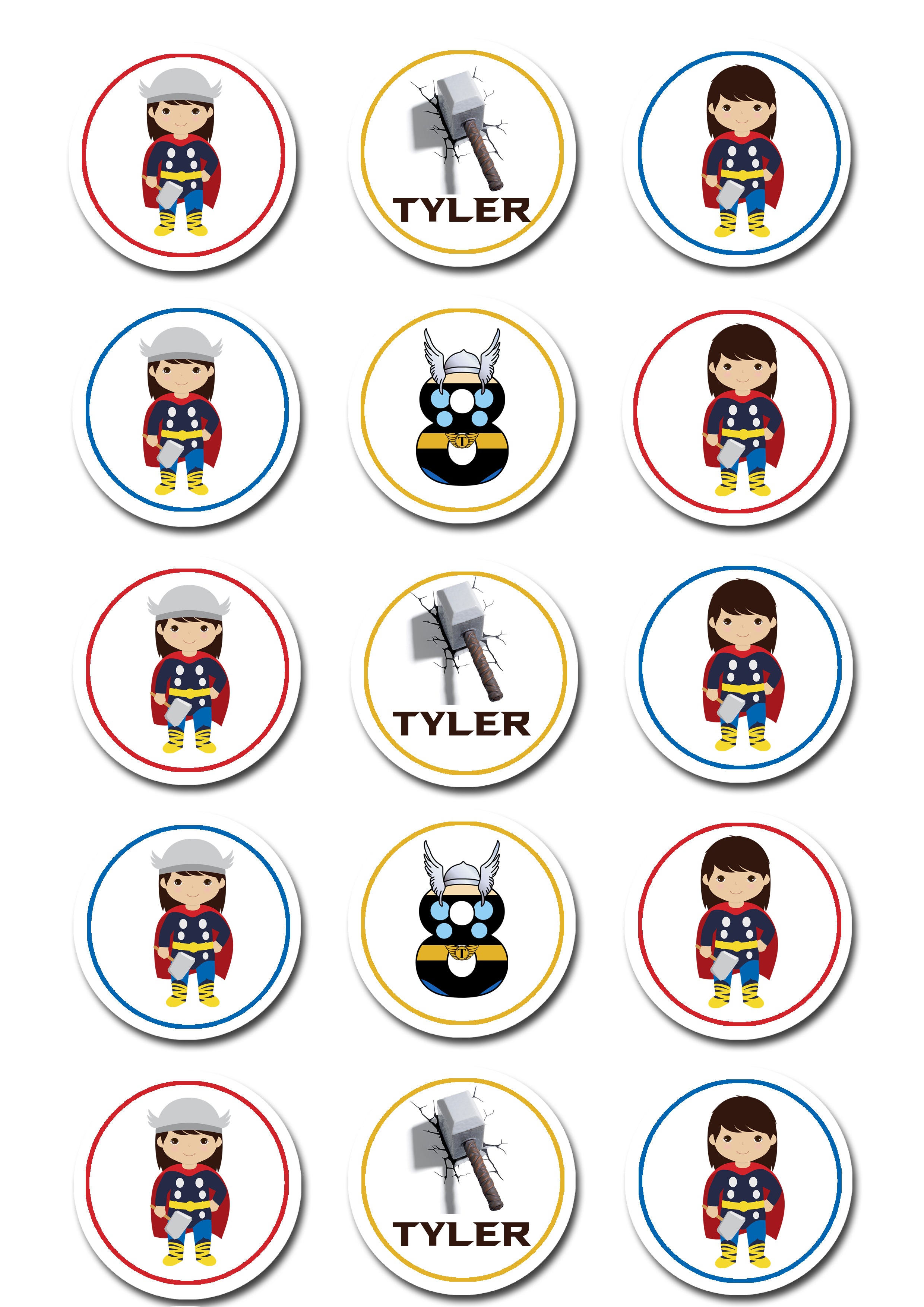 Thor Edible Cupcake Toppers – Deezee Designs