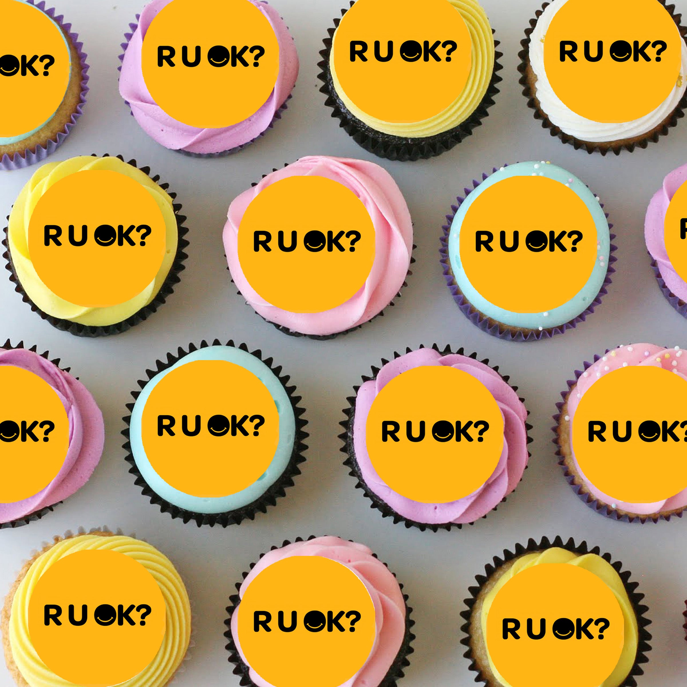 RUOK Pre-cut Mini Edible Cupcake or Cookie Toppers – Deezee Designs