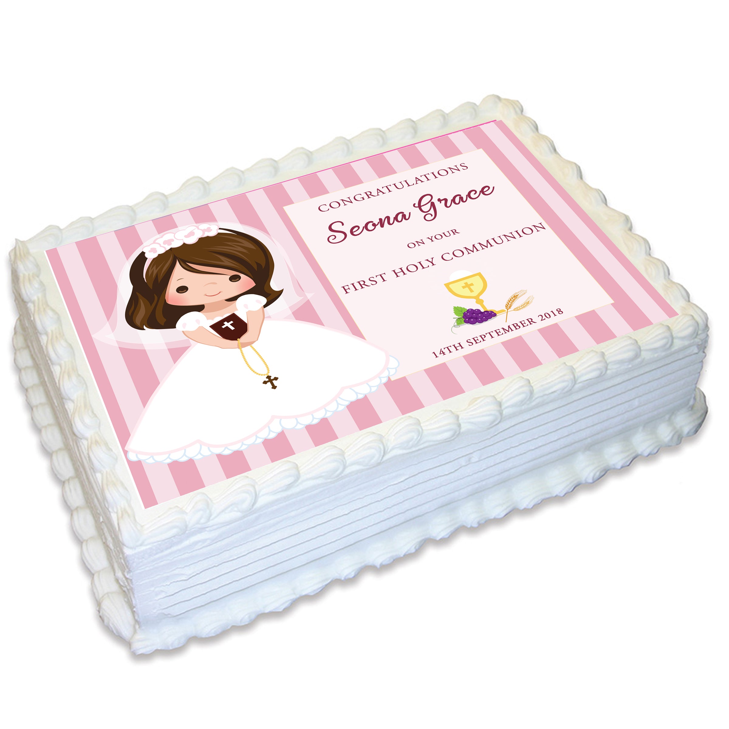 First Holy Communion Rectangle Edible Cake Topper – Deezee Designs