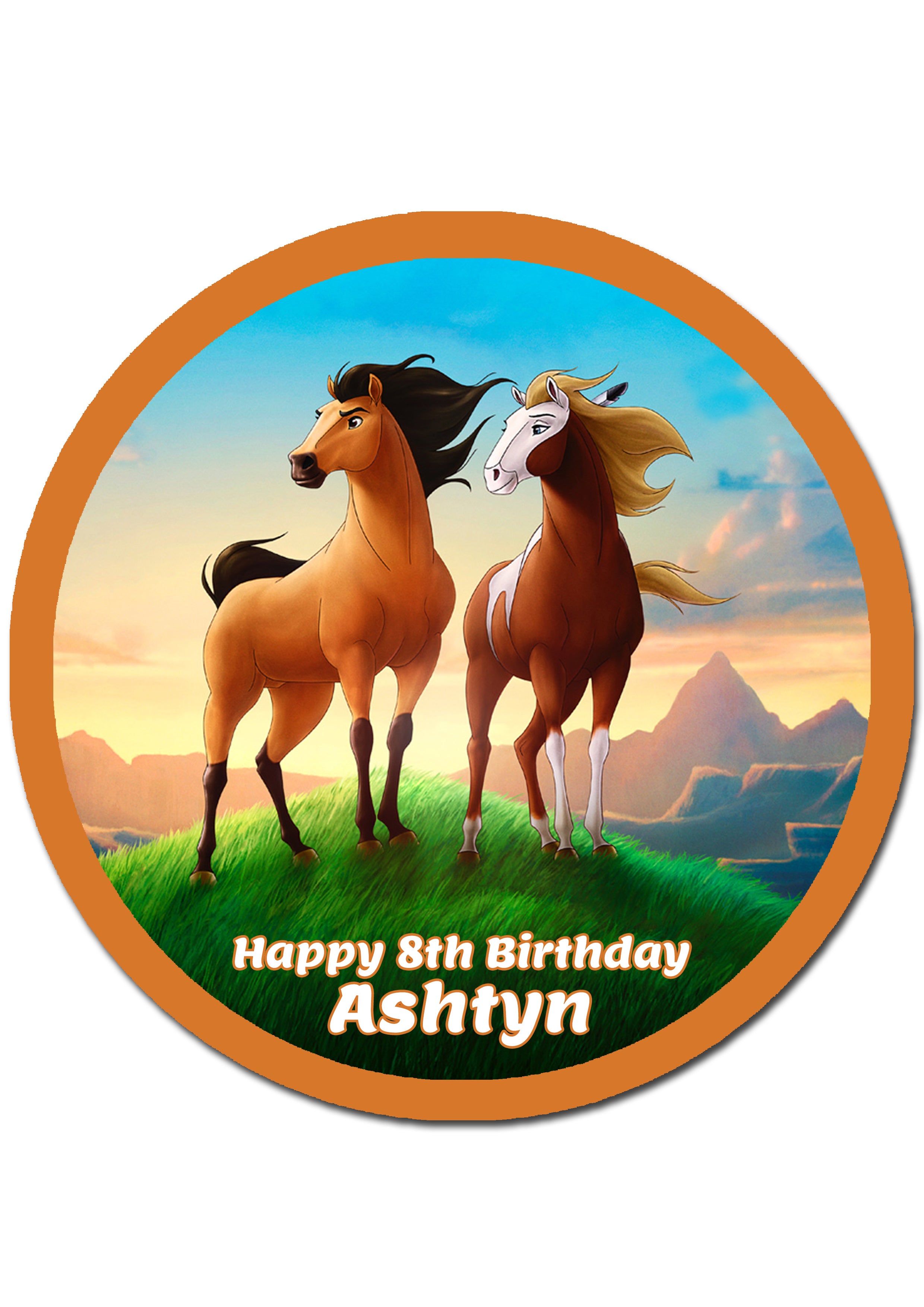 Spirit Horse Round Edible Cake Topper – Deezee Designs