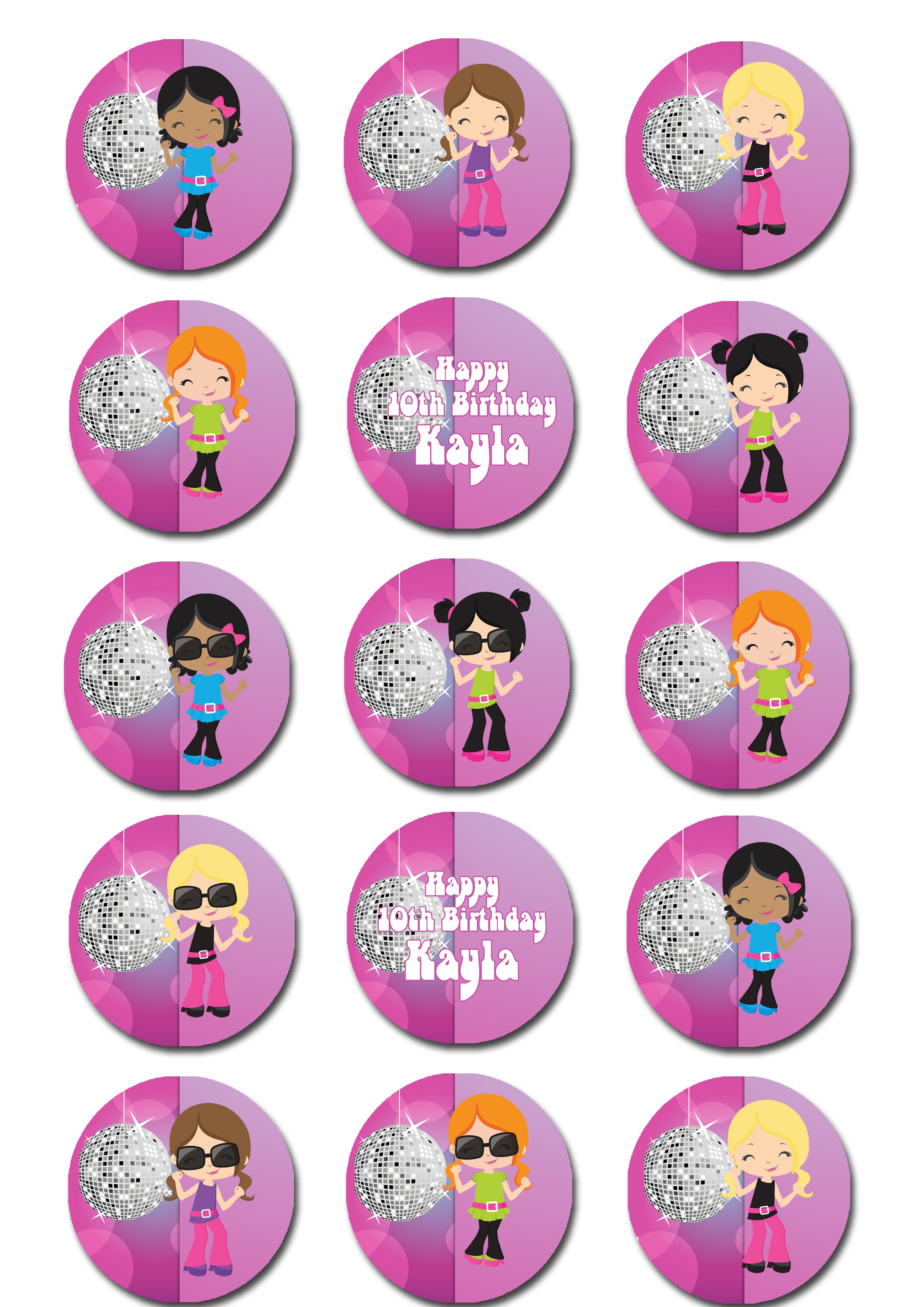 Disco Dance Edible Cupcake Toppers – Deezee Designs