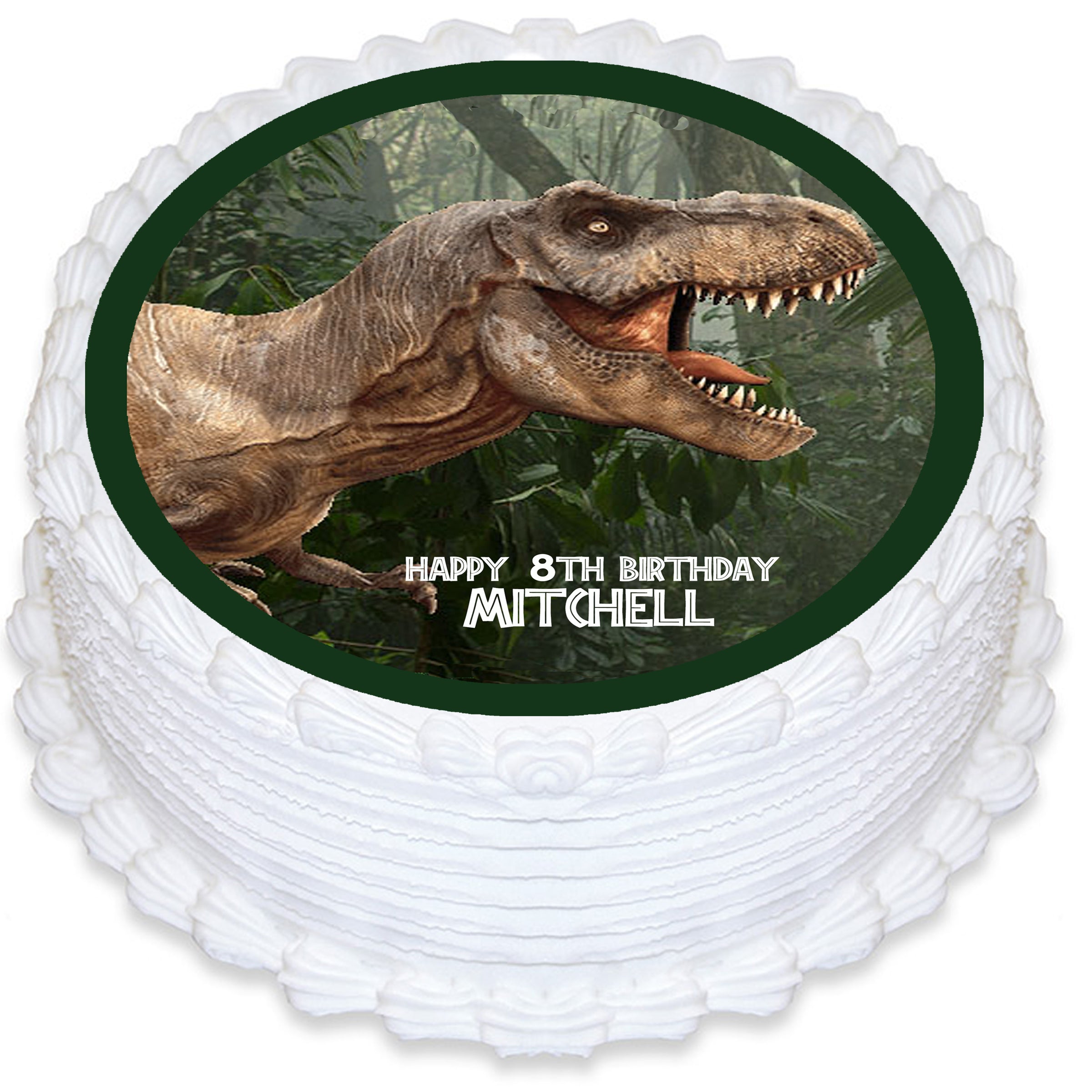 Dinosaur Round Edible Cake Topper – Deezee Designs