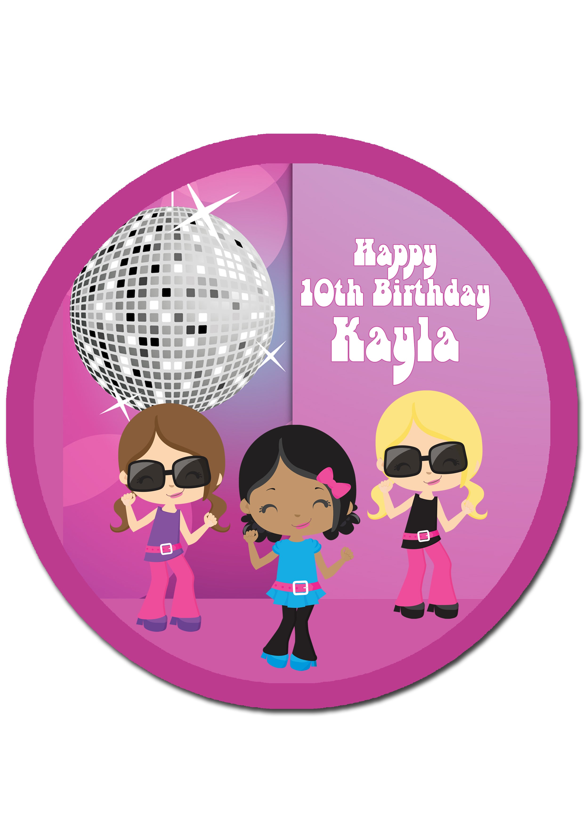 Disco Dance Round Edible Cake Topper – Deezee Designs