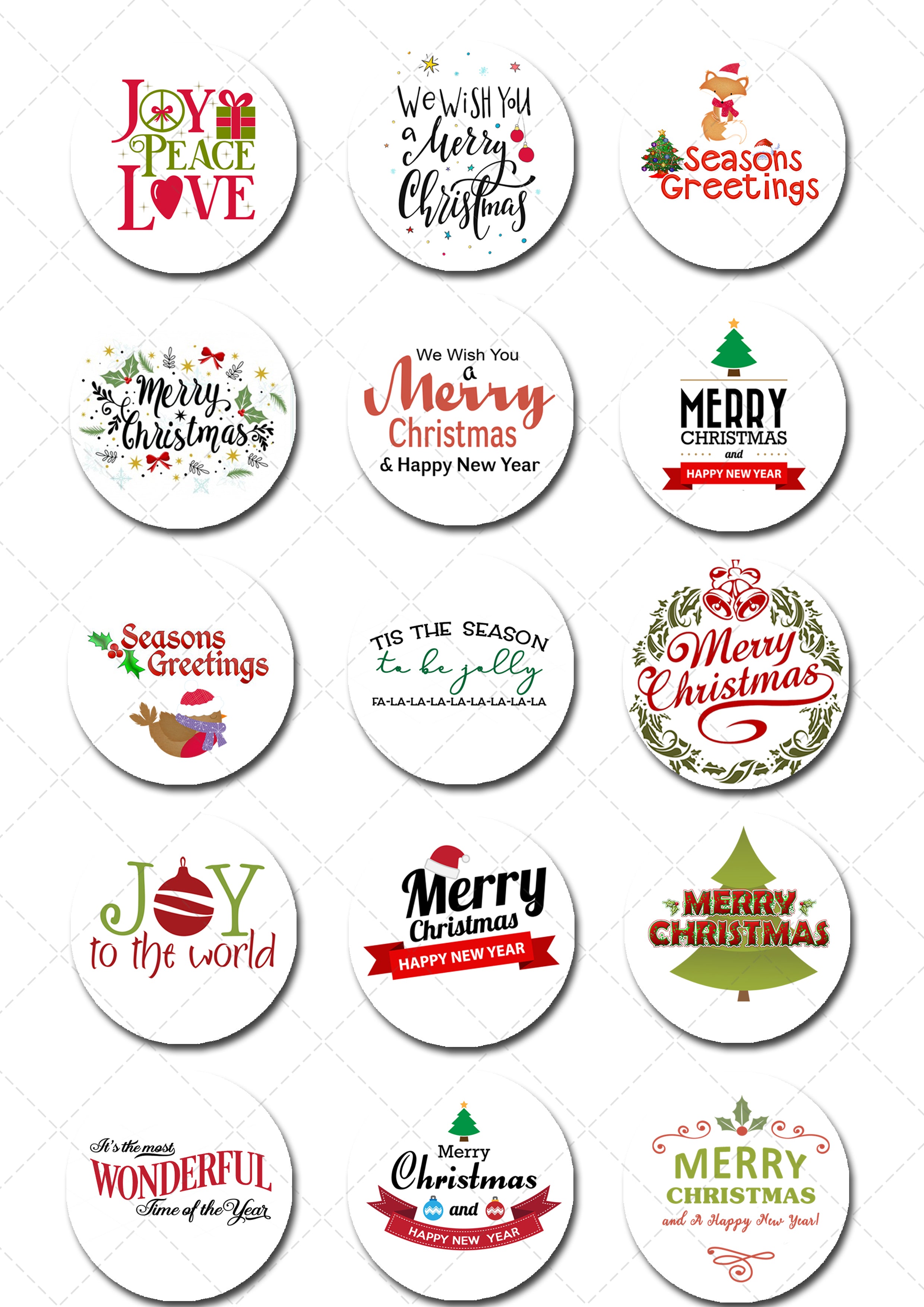 Christmas Xmas Edible Icing Cupcake or Cookie Toppers – Deezee Designs
