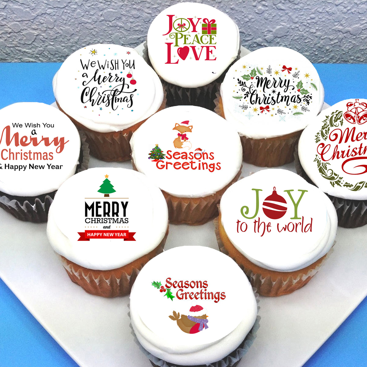 Christmas Xmas Edible Icing Cupcake or Cookie Toppers – Deezee Designs